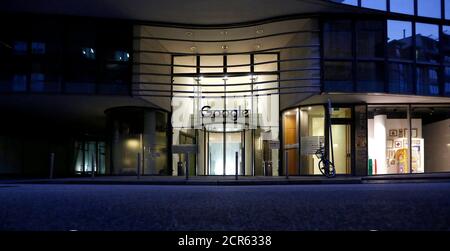Europe, Germany, Hamburg, Google headquarters, entrance, neon sign ...