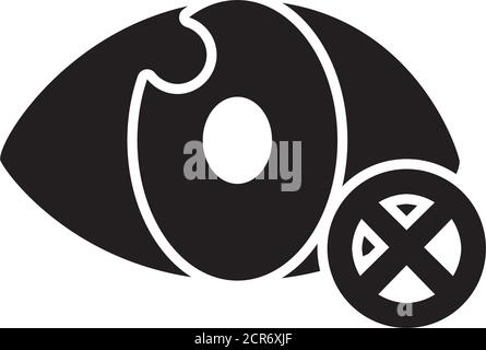 Blind symbol of an opened eye with forbidden sign over white background ...