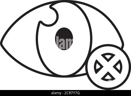 Blind symbol of an opened eye with forbidden sign over white background ...