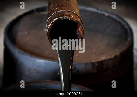 The original 1859 Drake oil well in Titusville, Pennsylvania, the 1st ...