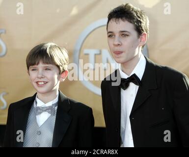 Freddy Highmore (L) and Joe Prospero, stars of the film 'Finding ...