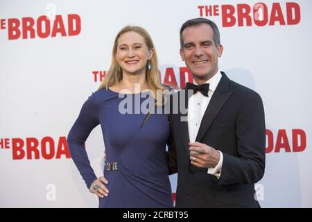 Eric Garcetti and wife Amy Wakeland attends the Broad Museum black tie ...