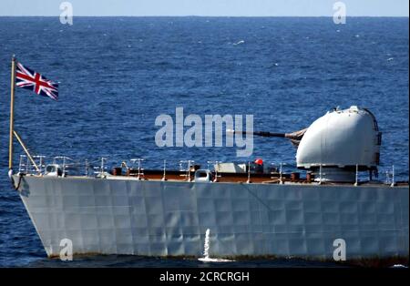 The Royal Navy ship HMS Nottingham arrives in Portsmouth on the back of ...