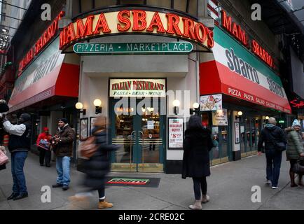 A Sbarro restaurant in Times Square in New York Stock Photo - Alamy