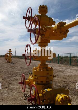 Cluster Wells production Stock Photo - Alamy