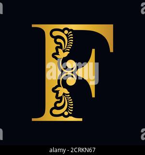 Monogram letters F. Floral alphabet . Monogram initials perfectly for ...