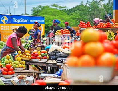 Colourful Fruit Market in Zambia Stock Photo - Alamy
