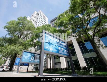 Montreal, Canada - June 15, 2017: Condo buildings and skyscrapers in ...