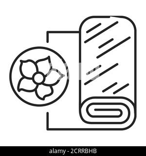 Linen fabric black line icon. Textile made from the fibers of the flax ...