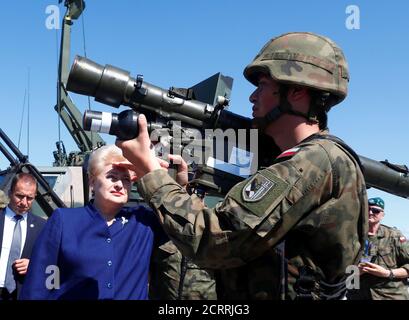 Polish man-portable air-defense system PZR Grom missile with launcher ...