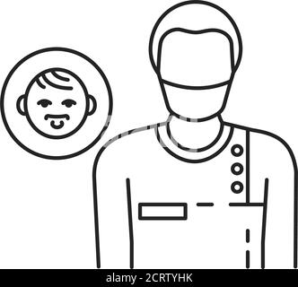 Pediatric surgery black line icon. Medical service and treatment ...