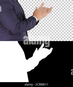 Business man clapping hands, Alpha Channel Stock Photo - Alamy