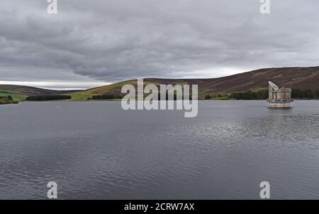 Backwater Reservoir with Pump House, Glen Isla, Angus, Scotland Stock ...