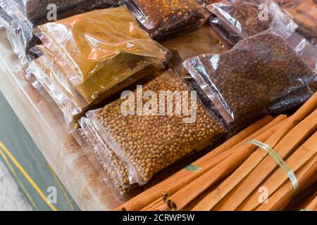 Spices sold at market in Victoria, Seychelles Stock Photo - Alamy