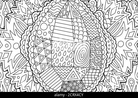 Beautiful rectangle coloring book art with decorative abstract pattern ...