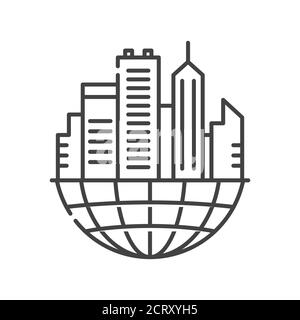 Urban sprawl concept icon. Growth of cities. Urbanization. Expansion of ...