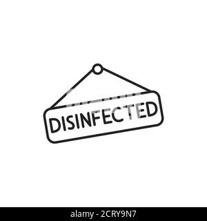 Nameplate disinfected color line icon. Cleaning service. Pictogram for ...