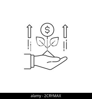 dividend stocks icon, black vector sign with editable strokes, concept ...