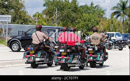 Motorcycle police officers, Miami, Florida, USA Stock Photo - Alamy