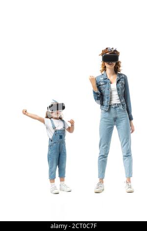 vr game and virtual reality. kid boy gamer six years old fun playing on ...
