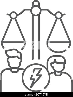 Misunderstanding concept icon. Disagreement idea thin line illustration. Quarrel. Conflict ...