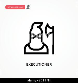Executioner evil face mask. Simple flat black symbol with shadow on ...