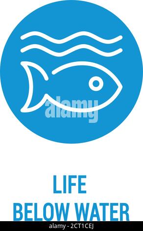 Life below water color icon. Corporate social responsibility ...