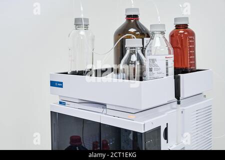 Mobile phase solvents on the Agilent HPLC system for separation of ...
