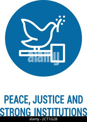 Peace, justice and strong institutions color icon. Corporate social ...