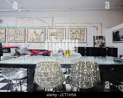 view of Keith Haring's work in his studio Stock Photo - Alamy