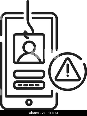 hacking crime internet flat line style illustration Stock Vector Image ...