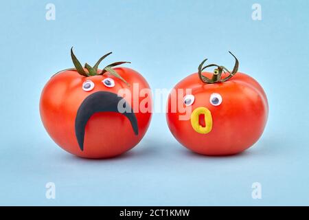 Funny manlike tomato with moustache Stock Photo - Alamy