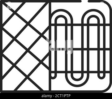 Radiator line icon concept. Radiator flat vector symbol, sign, outline ...