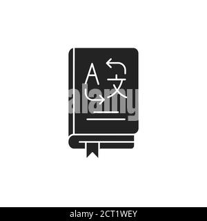 Vocabulary color line icon. Translate words from different languages ...