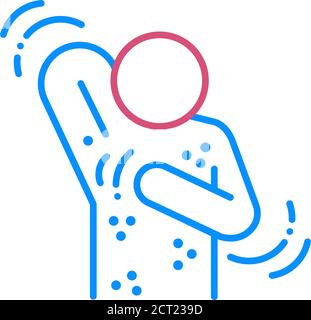 Skin rash color button icon. Dermatological diseases. Allergy symptom ...