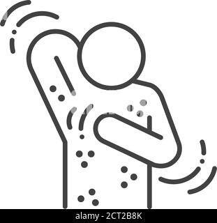 Skin rash, hives app icon. Urticaria, eczema, irritation UI/UX user ...