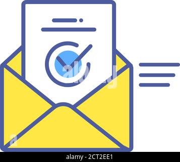 approved message color icon vector illustration Stock Vector Image ...