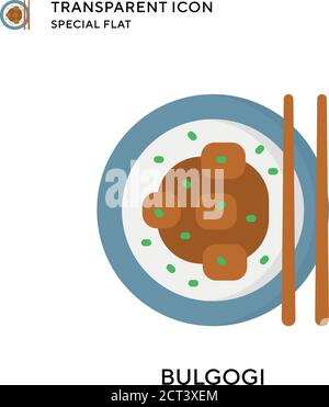 Korean Bulgogi - Korean BBQ Beef flat vector design illustration ...