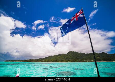 Rarotonga seen from Muri Lagoon, Rarotonga, Cook Islands Stock Photo ...