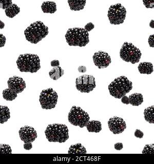 Falling Bramble Seamless pattern. Fresh Falling blackberry seamless ...