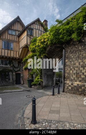Priory Gate approach to Winchester Cathedral, Winchester, Hampshire ...
