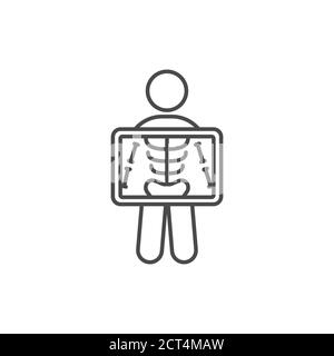 X-ray screening black line icon. Isolated vector element. Outline ...