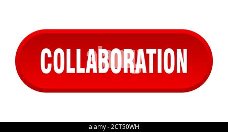 collaboration button. rounded sign isolated on white background Stock ...