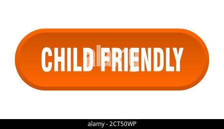 child friendly button. rounded sign isolated on white background Stock ...