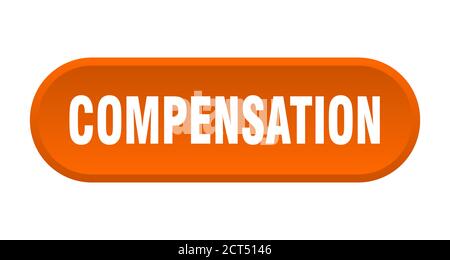compensation button. rounded sign isolated on white background Stock ...