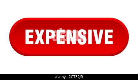expensive button. rounded sign isolated on white background Stock ...