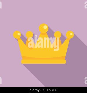 Gold crown reputation icon. Flat illustration of gold crown reputation ...