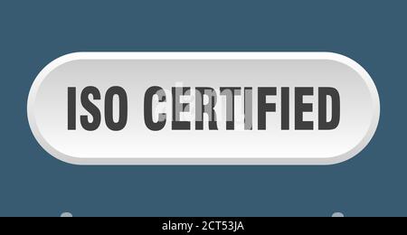 iso certified button. rounded sign isolated on white background Stock ...