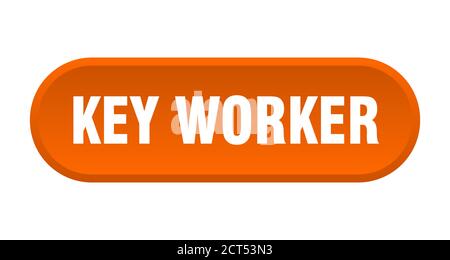 key worker button. rounded sign isolated on white background Stock ...