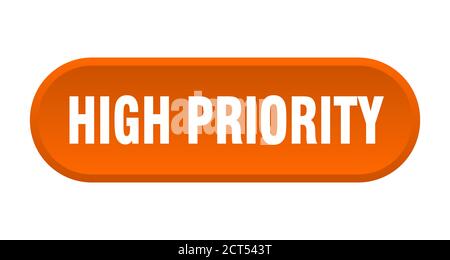 high priority button. rounded sign isolated on white background Stock ...